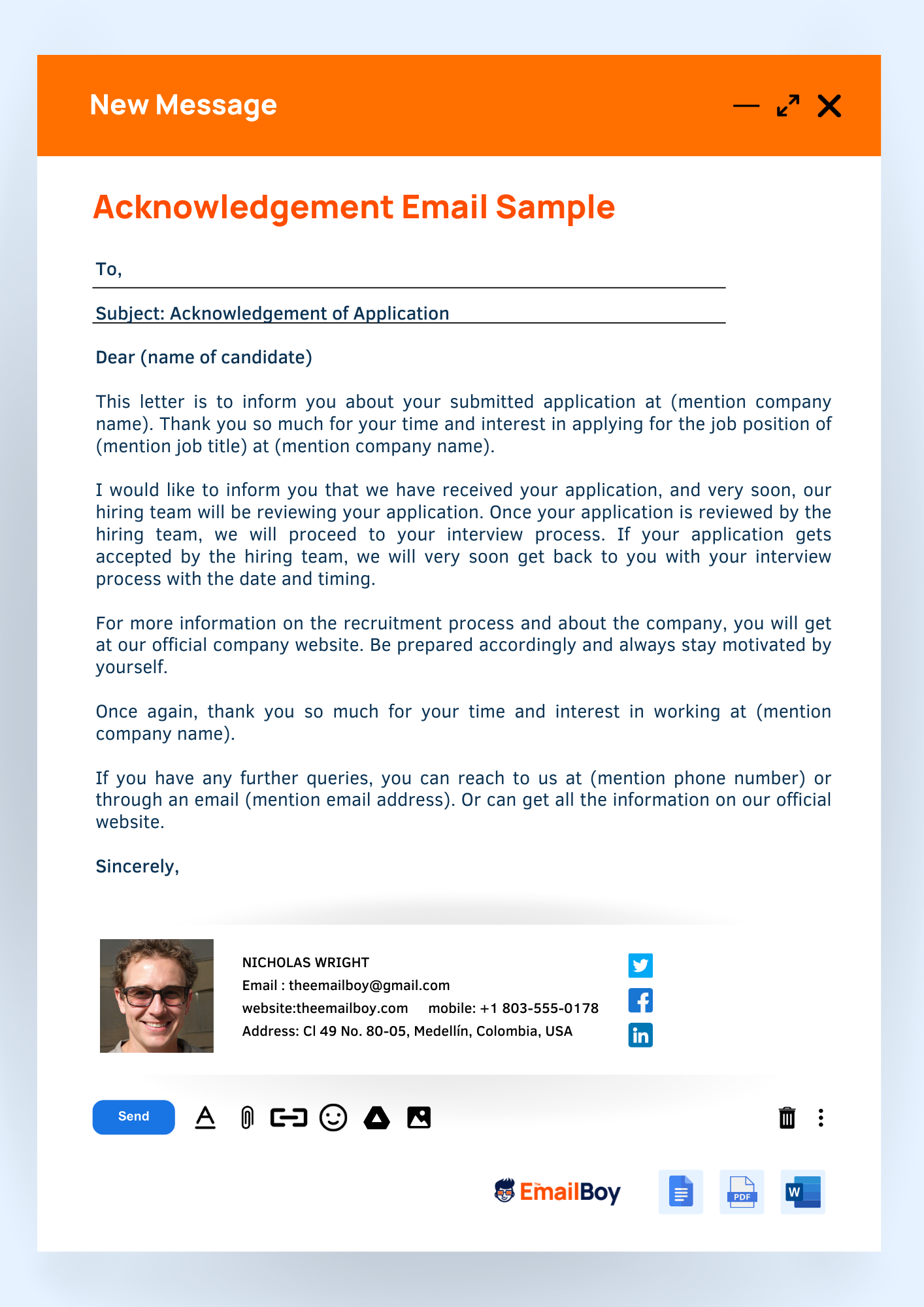 Acknowledgement Email Sample: 4 Types Free Templates