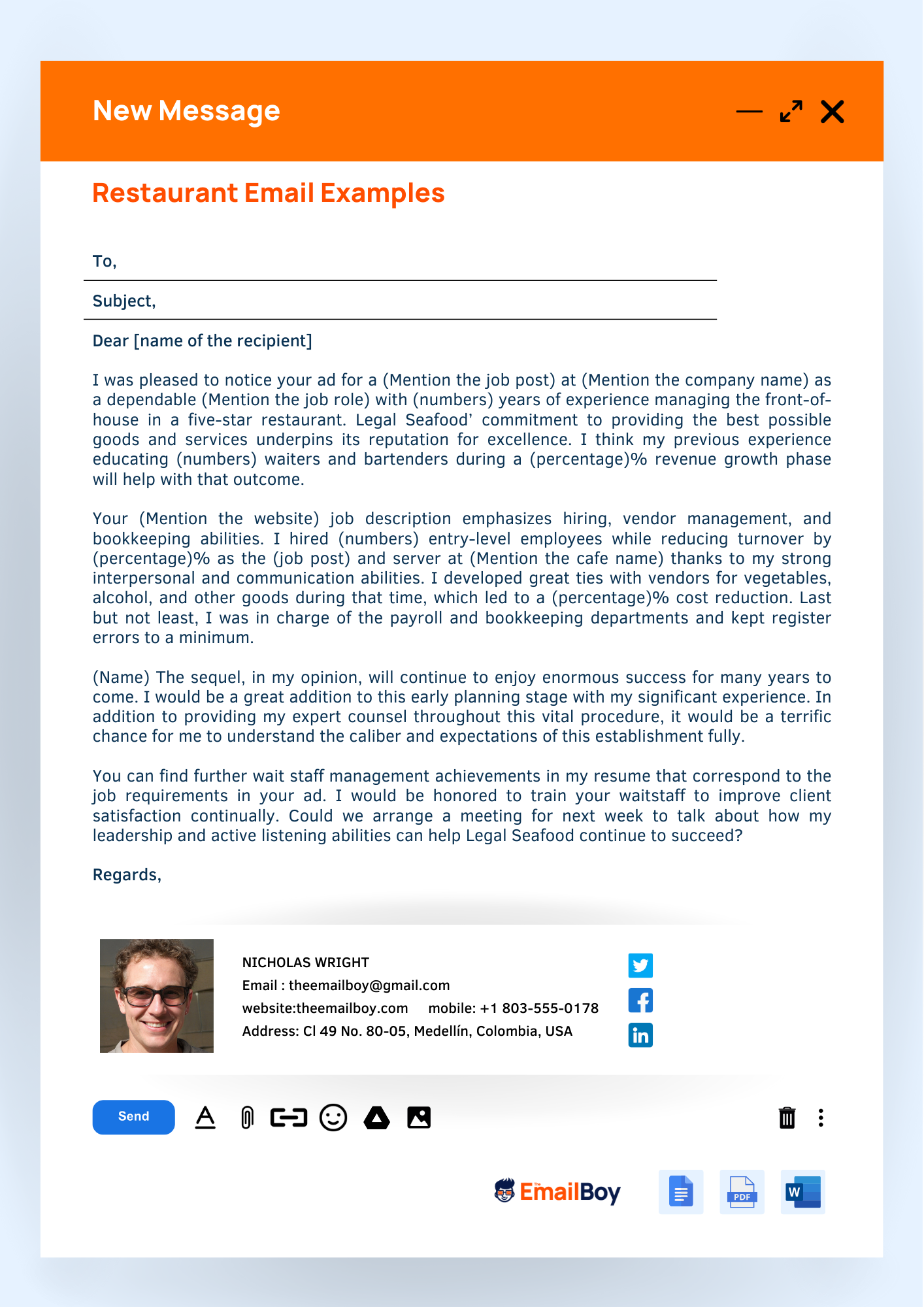 Restaurant Email Templates: 5+ Free Samples - TheEmailboy